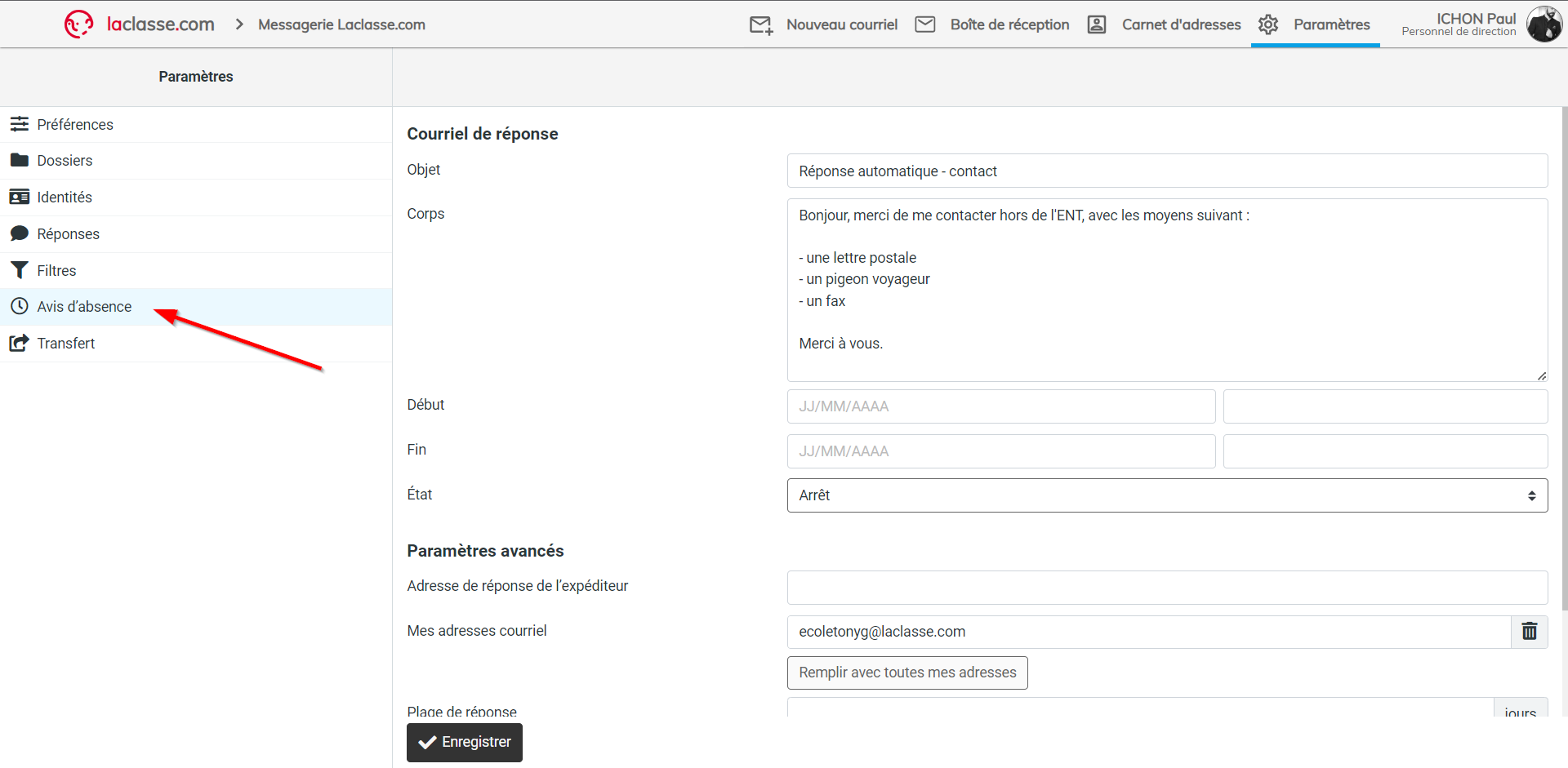 Paramètres du webmail – Blog laclasse.com