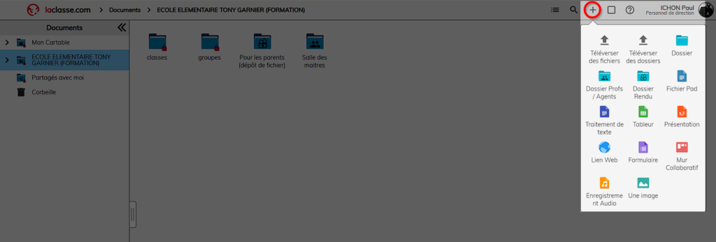 L’espace documents – Présentation de l’outil – Blog laclasse.com