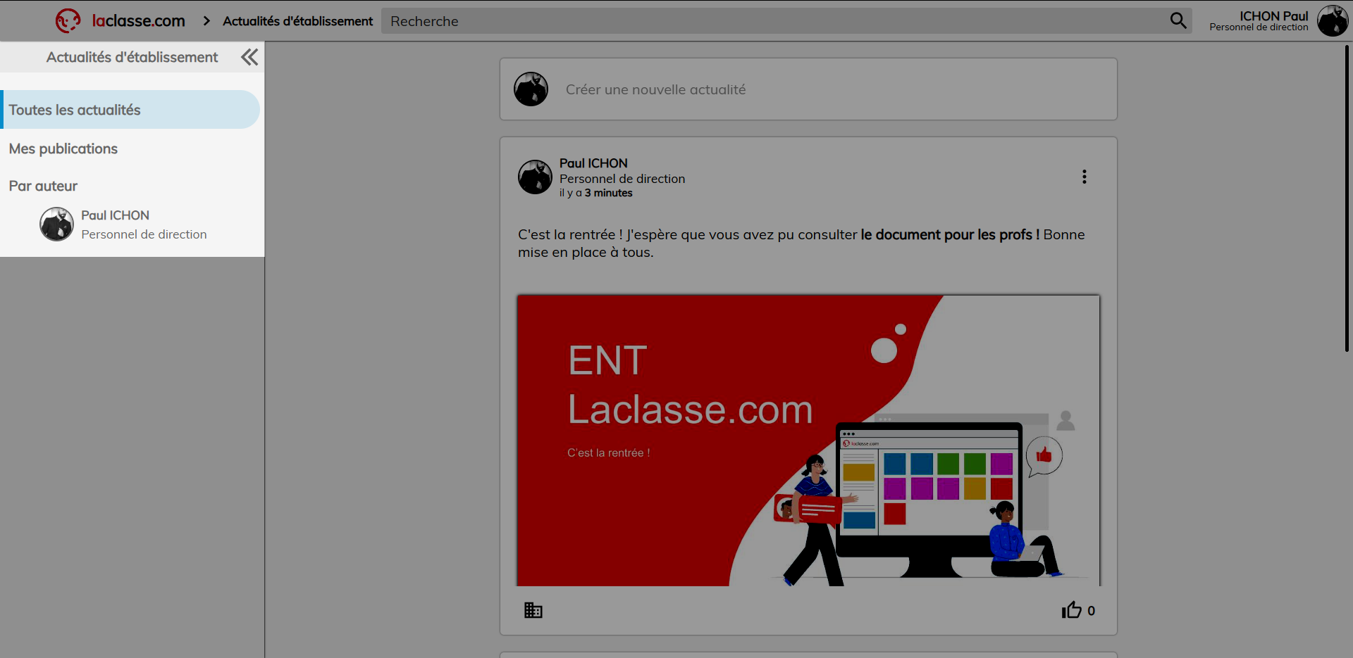 Créer une actualité et cibler ses destinataires – Blog laclasse.com