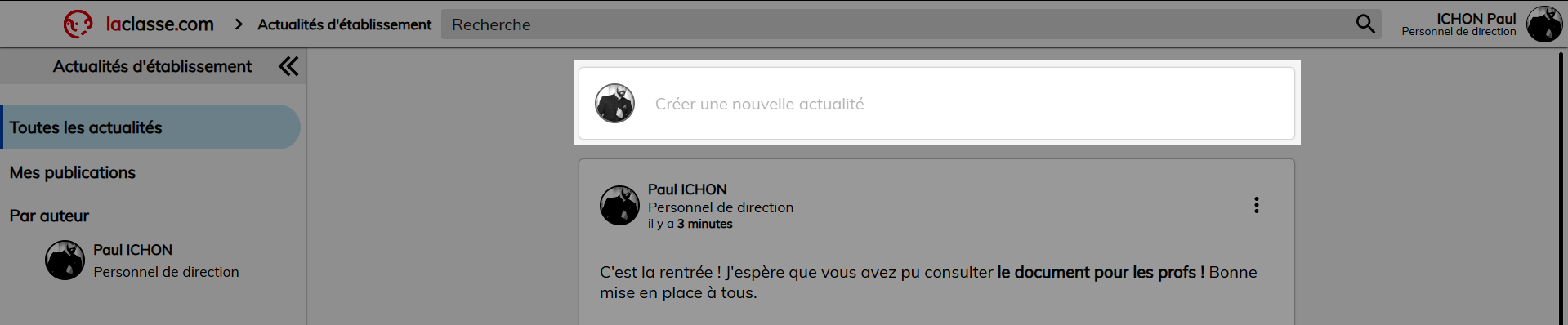 Créer une actualité et cibler ses destinataires – Blog laclasse.com
